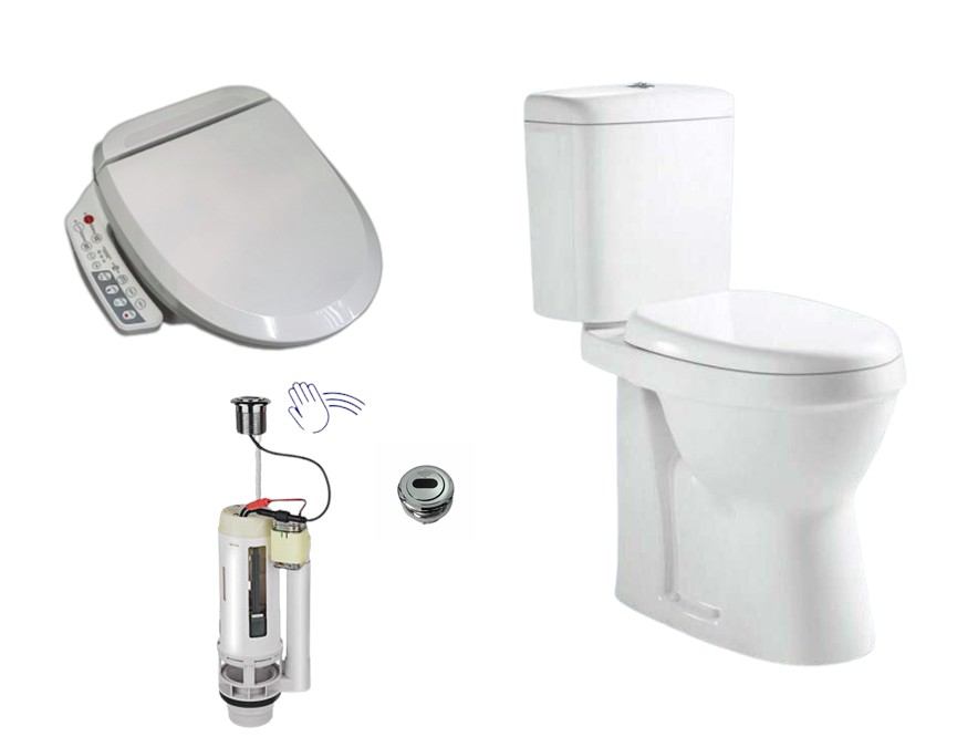High comfort toilet with electric Bidet wash dry seat.